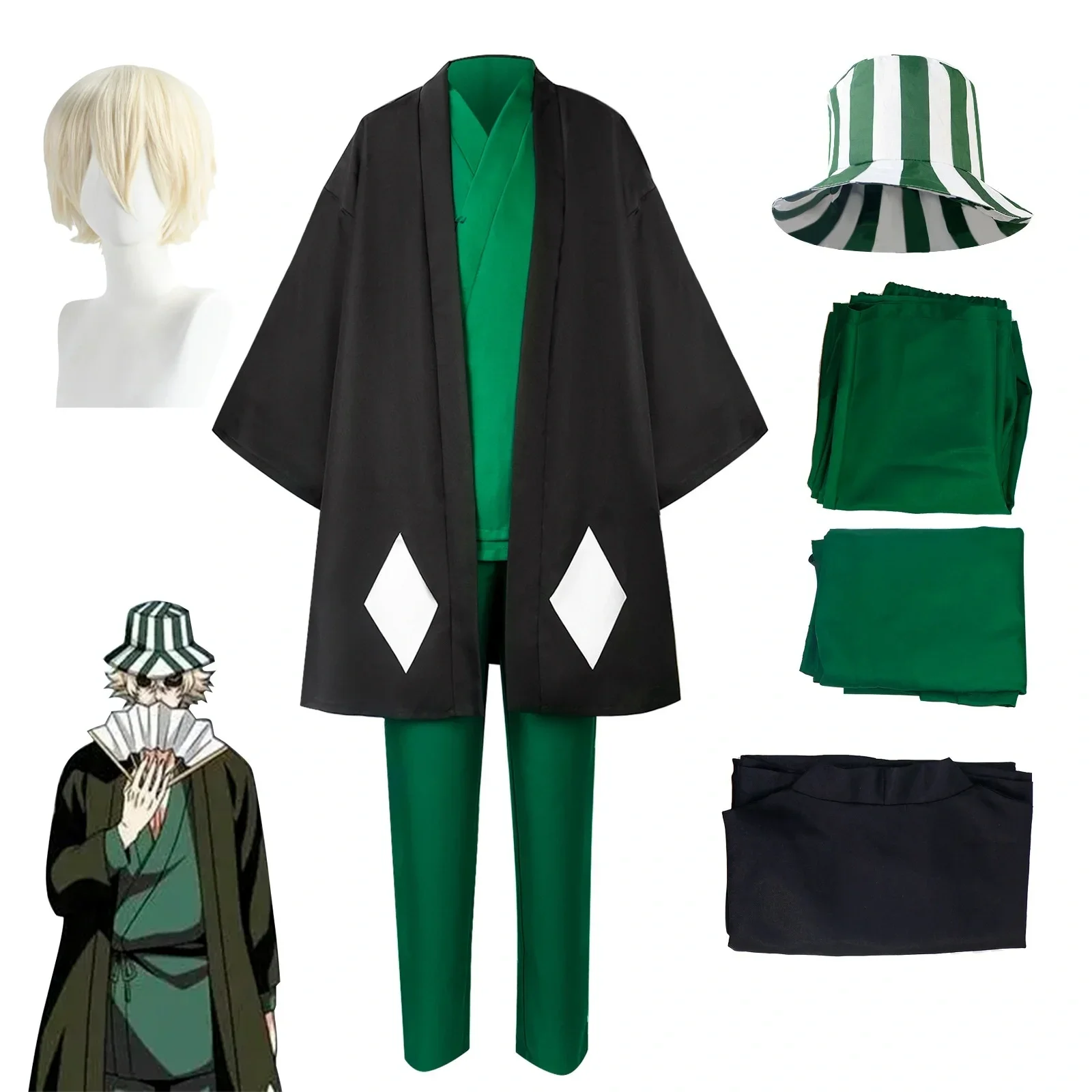 Anime BLEACH Urahara Kisuke Cosplay Costume Wig - AliExpress 200000532