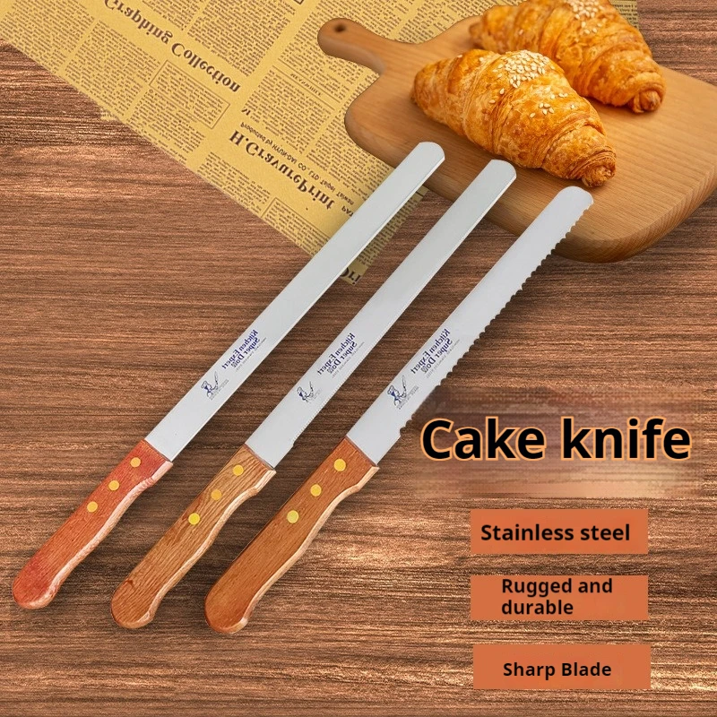 8-Inch-Best-Serrated-Flat-Bread-Knife-Cake-Cutting-Knifes-Long-Slicing ...