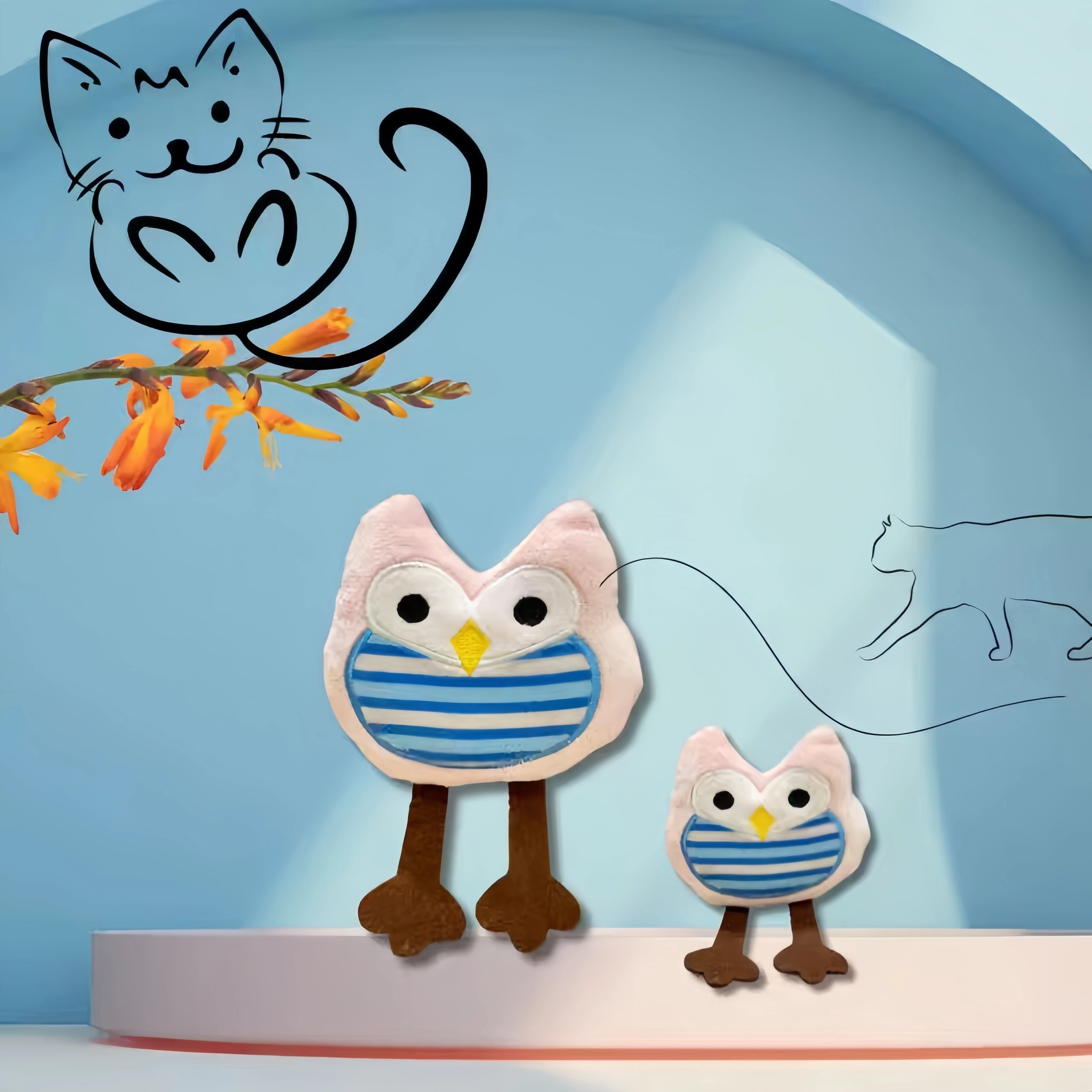 Cat-toy-articles-owl-doll-self-explanatory-Stuffy-artifact-grinds-teeth ...