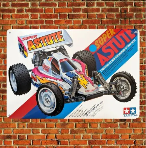Metal-Poster-Vintage-Rc-Car-Tin-Sign-Plaque-Tamiya-Super-Astute-Buggy ...