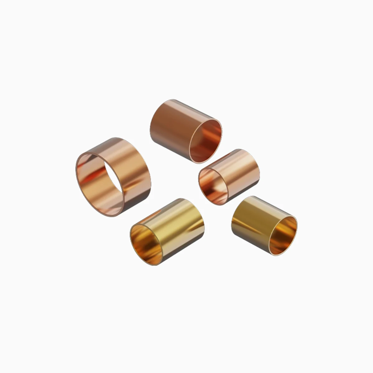 Brass Copper Sleeve Copper Hoop Ring Tube Handle Staff Copper Tube ...