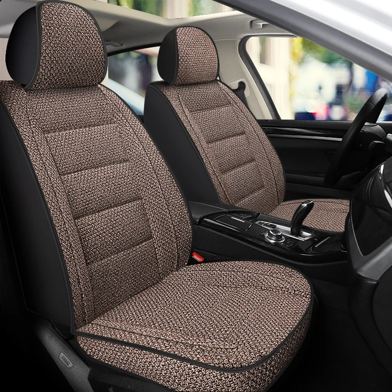 2024-Hot-Linen-Car-Seat-Cover-Protector-Flax-Front-Seat-Back-Cushion ...