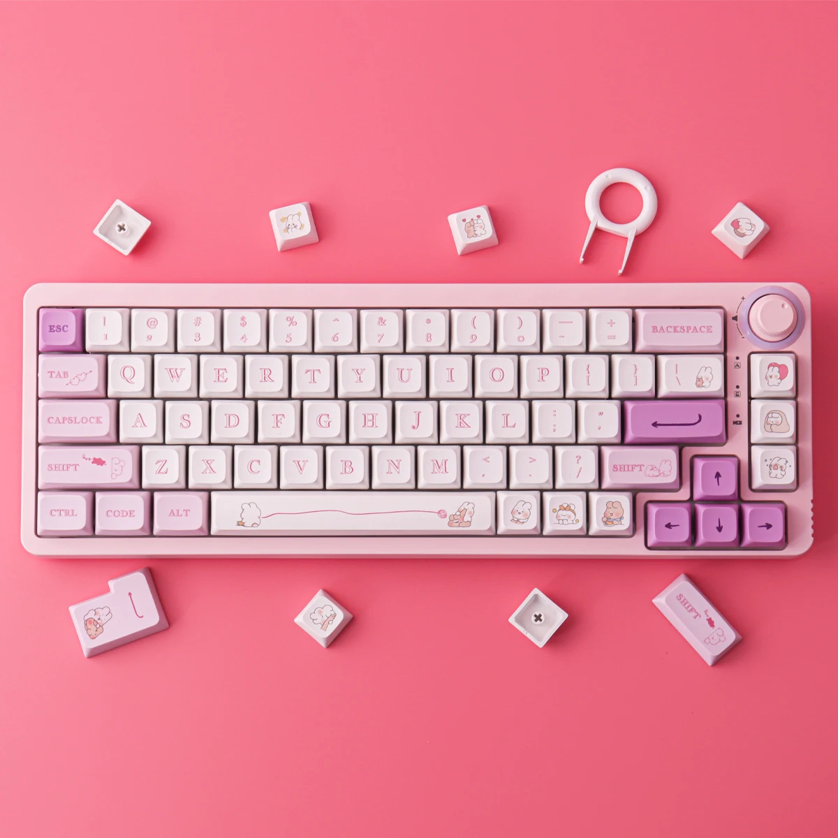 GMK-cream-bunny-Keycap-PBT-133-teclas-XDA-Profile-DYE-SUB-Teclado-mec ...