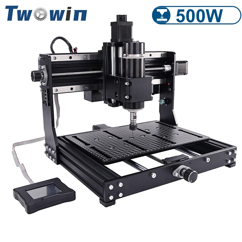 TWOWIN máquina CNC 3020 Plus de 500W, rieles lineales, Control GRBL, máquina de grabado láser de ...