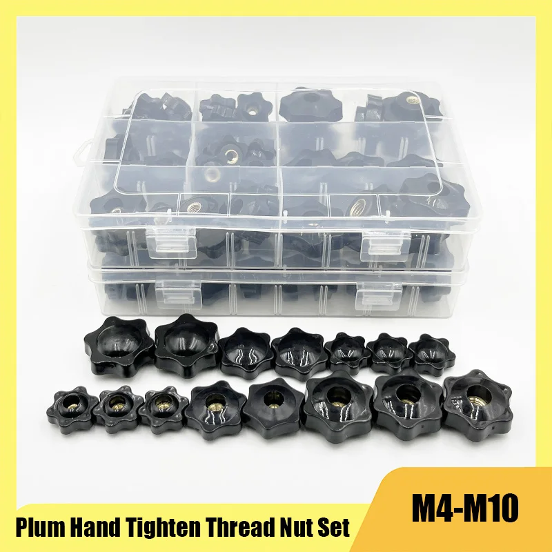 Clamp-Knob-Handle-Nut-M4-M5-M6-M8-M10-Plum-Bakelite-Hand-Tighten-Thread ...