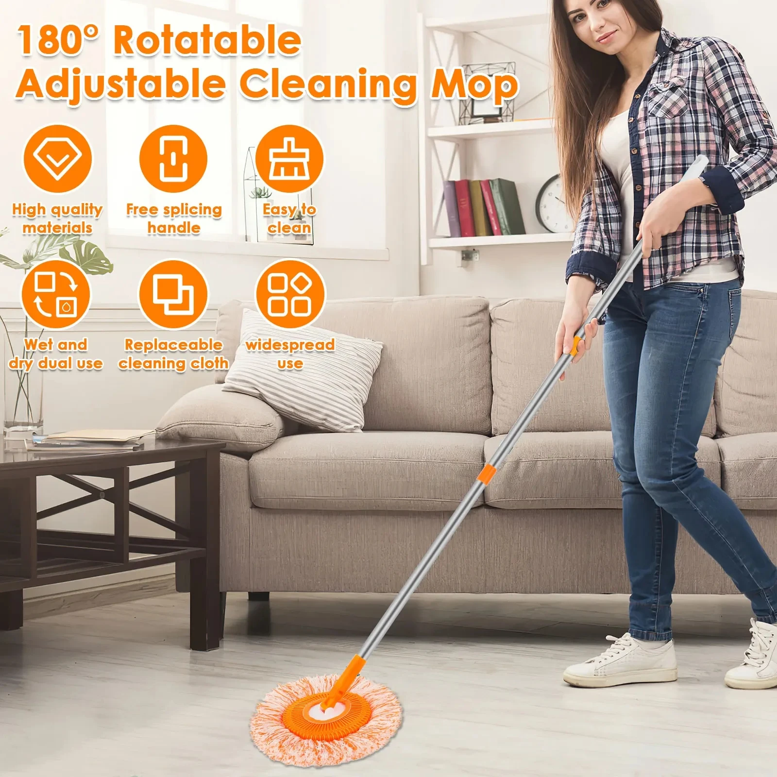 Microfiber-Mop-Set-Rotatable-Round-Cleaning-Mops-Wall-Cleaner-with-4 ...