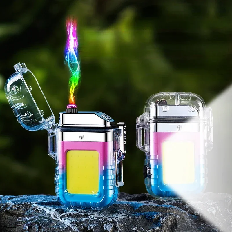 New-Outdoor-Camping-Transparent-Waterproof-Arc-Lighter-Creative-Type-C ...