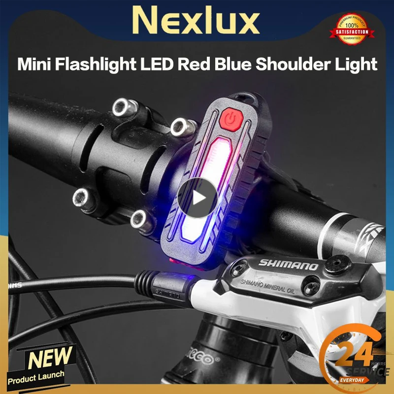 Mini-Flashlight-LED-Red-Blue-Shoulder-Light-Tactical-Police-Light-With ...