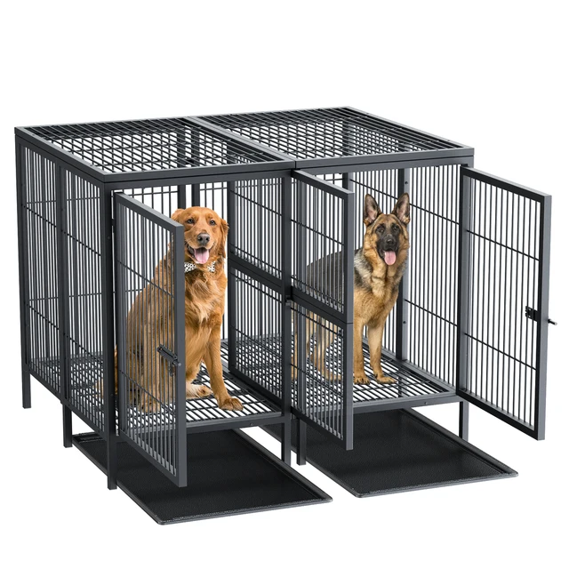PGO Folding Dog Crate Multiple Sizes Foldable Metal Dog Crate Cage ...