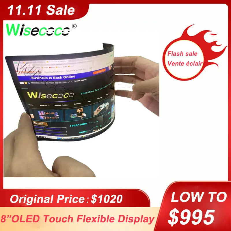 Bendable 7.8 Inch 1920x1440 Amoled Flexible Screen Soft Touch Panel With Controller Board ...