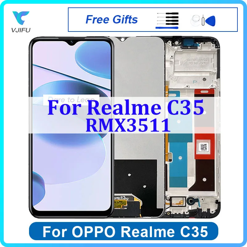 6.6" Original LCD For OPPO Realme C35 RMX3511 Display Touch Screen With ...