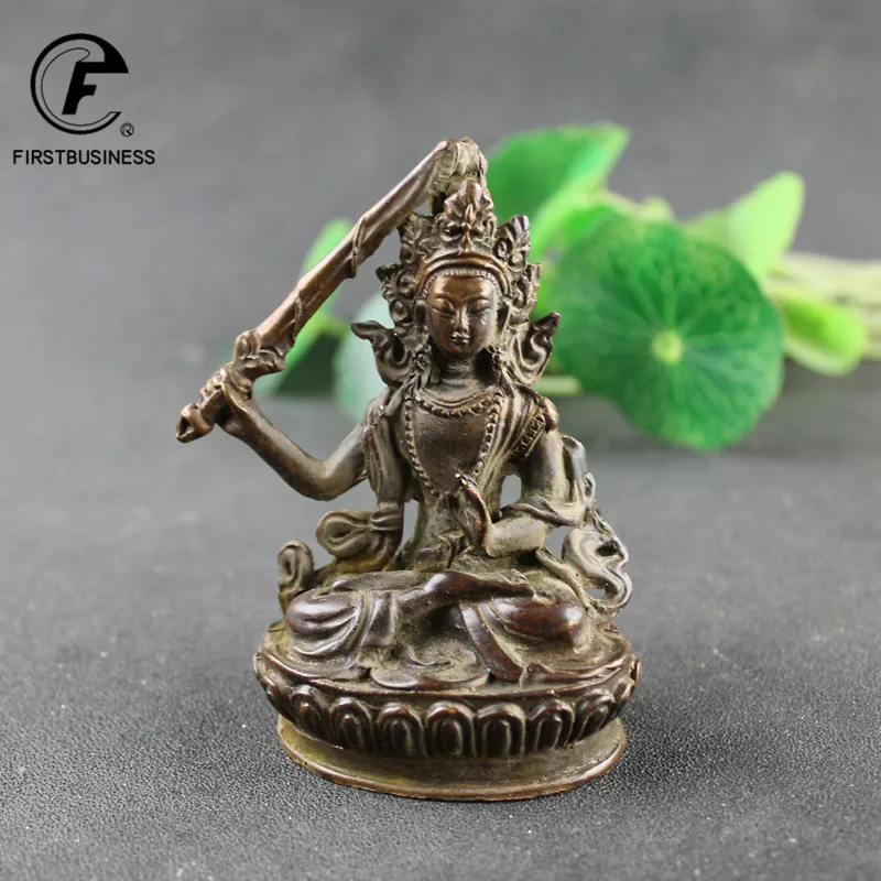 Antique-Copper-Tibetan-Buddhism-Holding-Sword-Manjushri-Bodhisattva ...