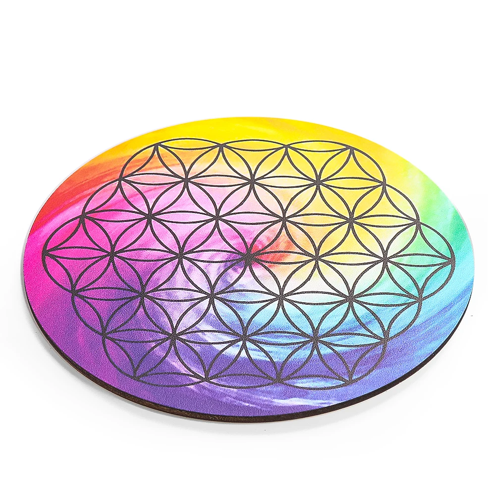 Wooden-Colorful-Galaxy-Swirl-Board-Flower-Of-Life-Divination-Pendulum ...