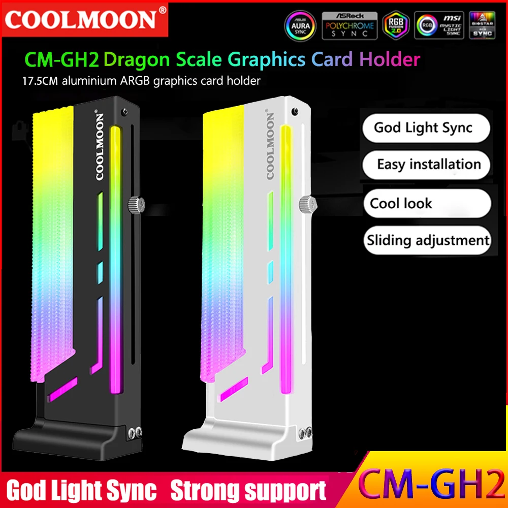 COOLMOON CM-GH2 Graphics Card Bracket Vertical GPU Holder Desktop ...