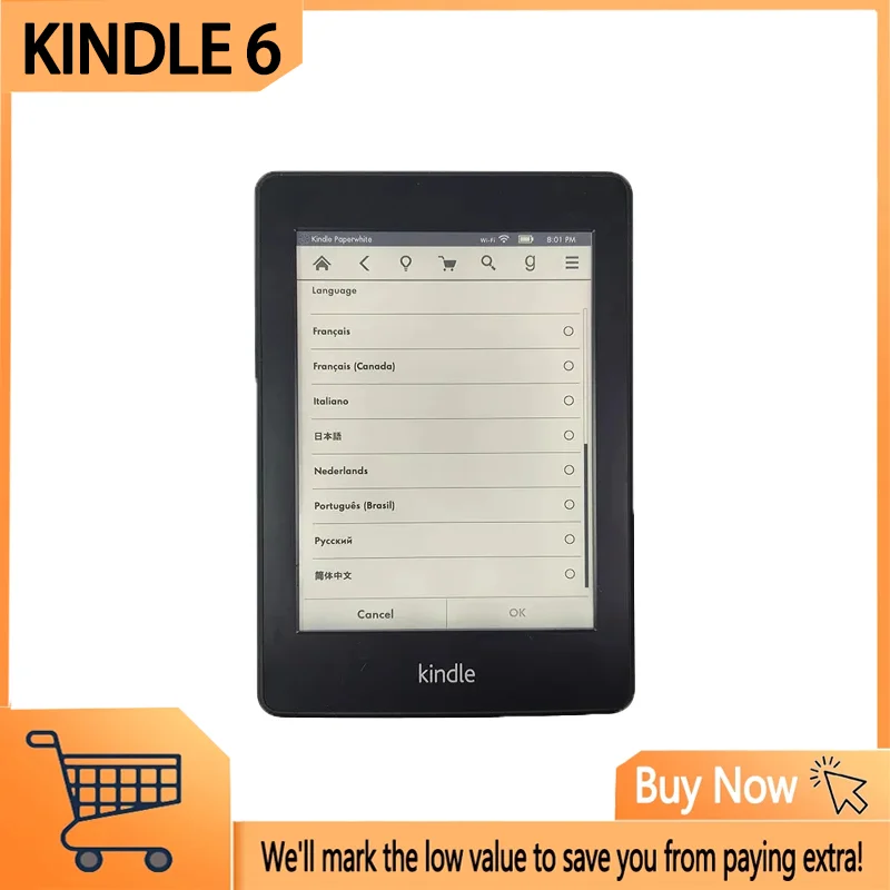 Used-Kindle-6th-Generation-E-Book-Reader-6-Inch-Touch-Screen-with-Back ...