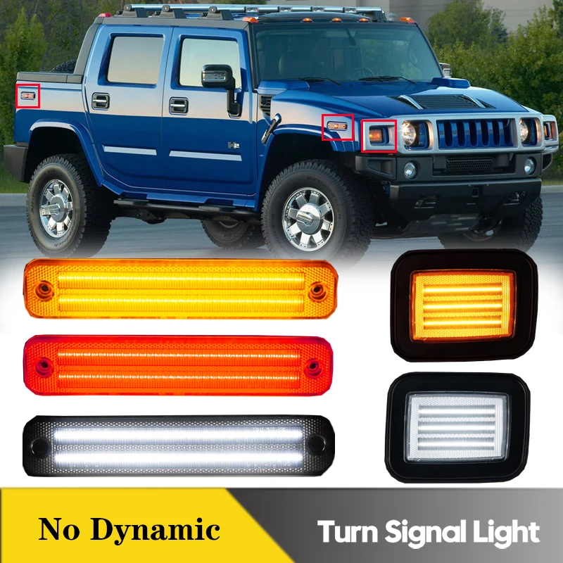 2Pcs-LED-Turn-Signal-Front-Rear-Bumper-Side-Marker-Lights-For-Hummer-H2 ...