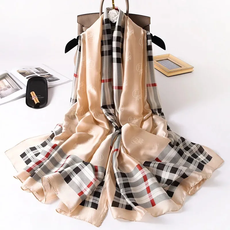 Bufanda-de-seda-de-dise-o-de-marca-para-mujer-Fular-largo-de-180x90cm ...