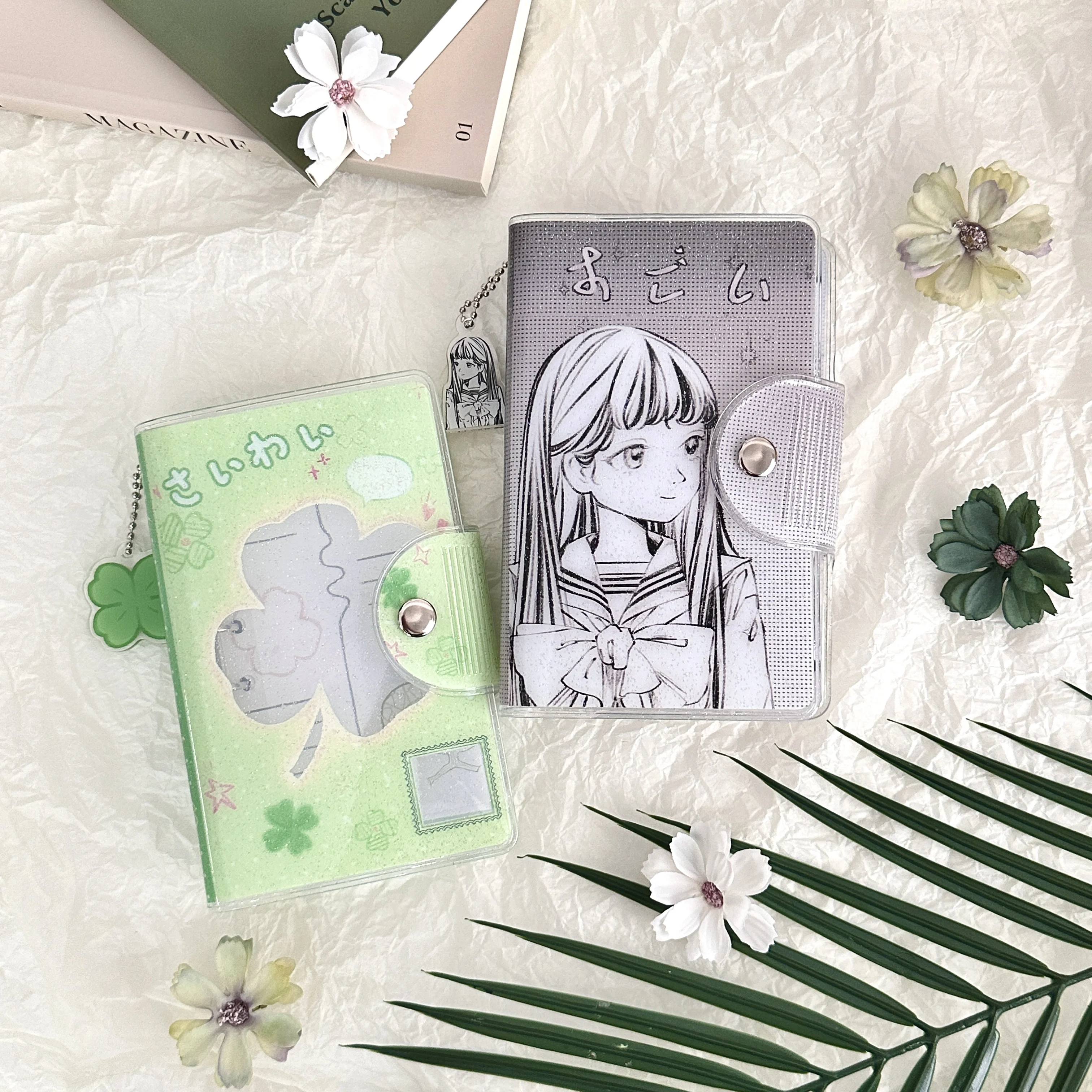 WAKAWAKA-A7-Binder-Four-Leaf-Clover-Girl-Glitter-pvc-Removable-Loose ...