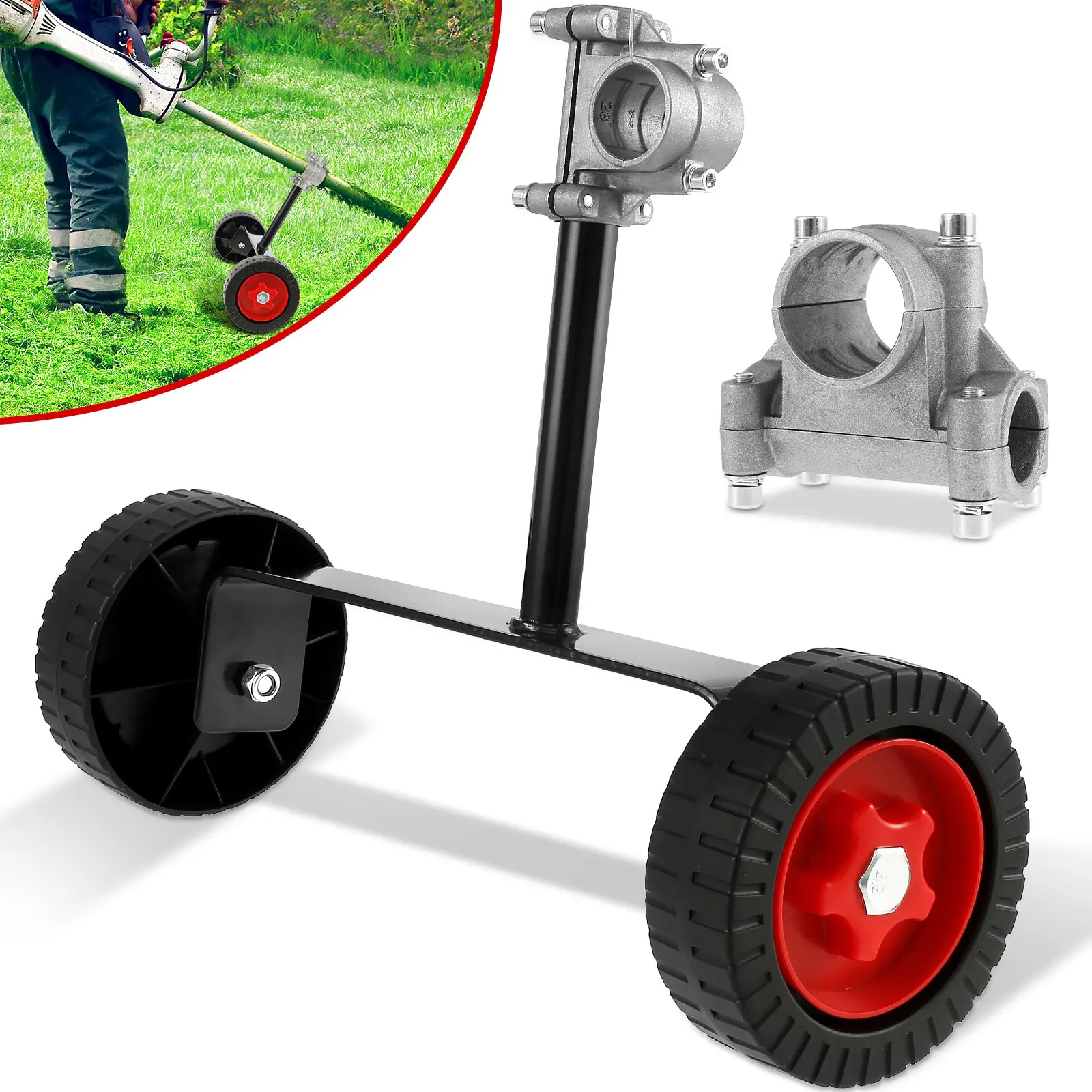 Lawn Mower Support Wheel Adjustable Weed Trimmer Auxiliary Wheels ...
