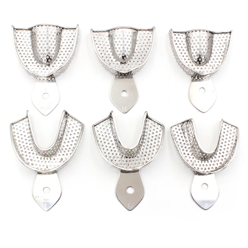 6pcs-Dental-Stainless-Steel-Teeth-Tray-Impression-Trays-Autoclavable ...