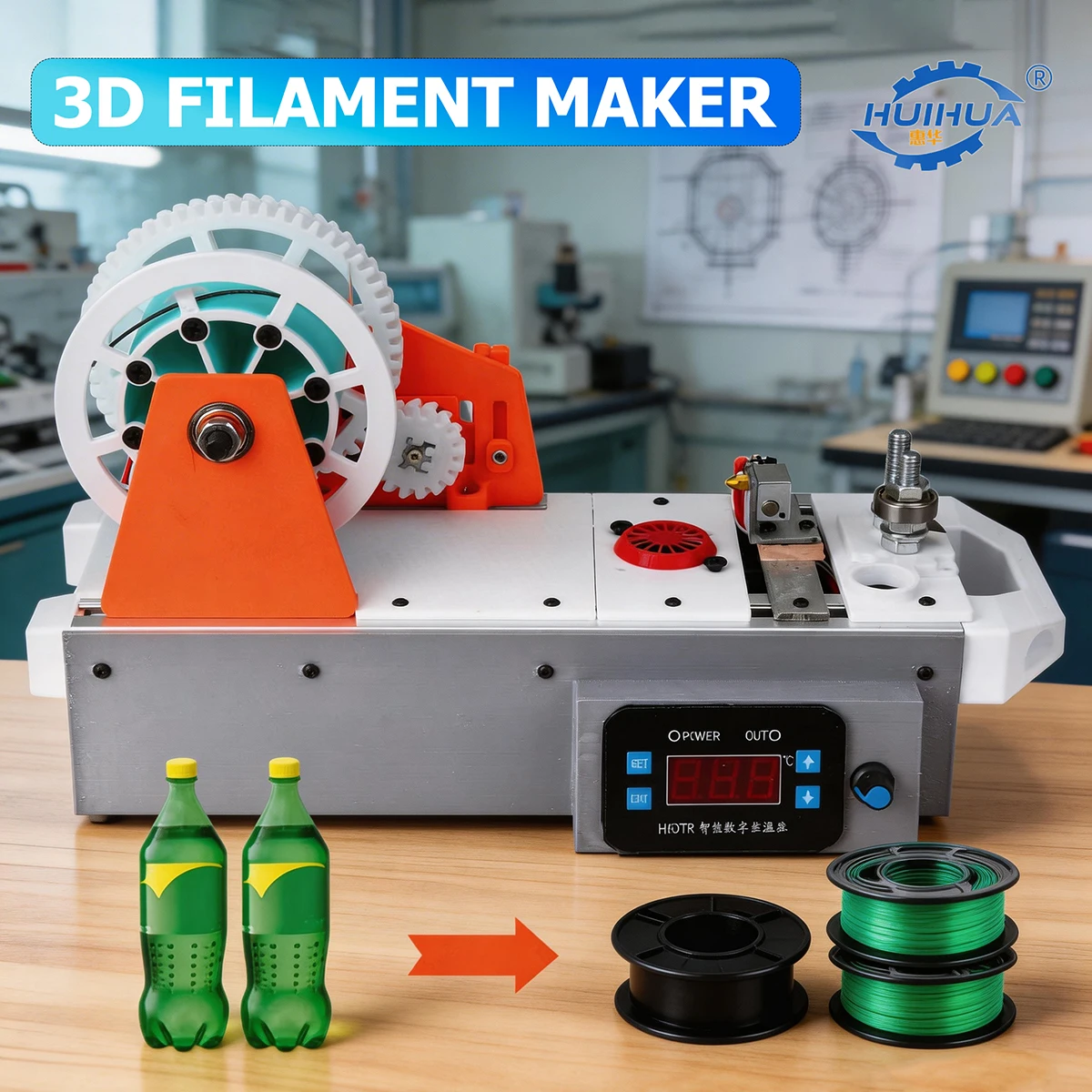 3D Printing Filament Extruder Desktop PET-fles Filament Maker DIY 3D ...