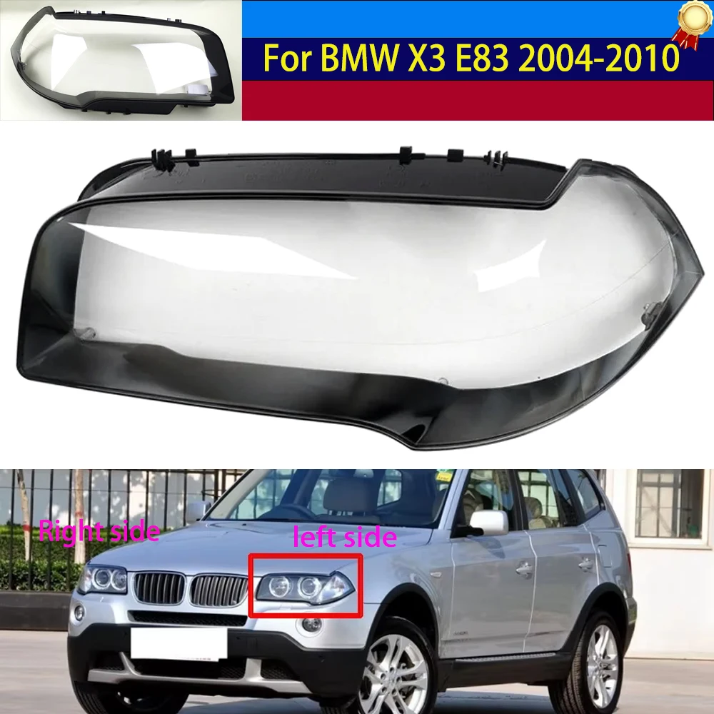 For BMW X3 E83 2004-2010 Car Headlight Lens Cover Glass Lampcover Cover ...