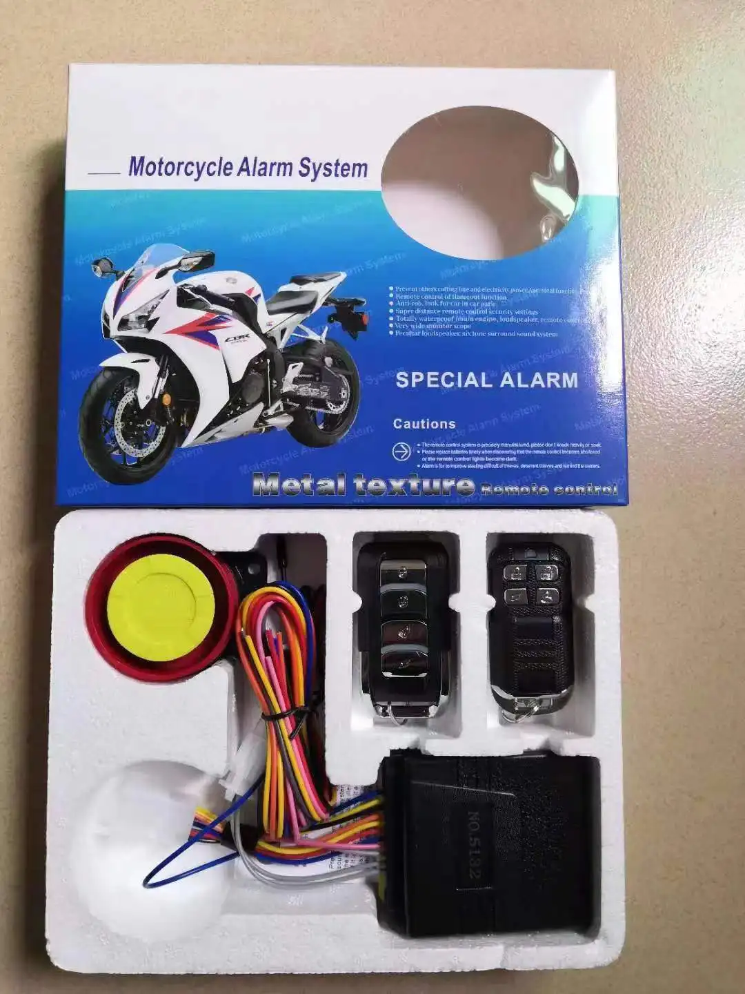 Motorcycle-Alarm-System-One-way-with-Engine-Start-Remote-Control-Key ...