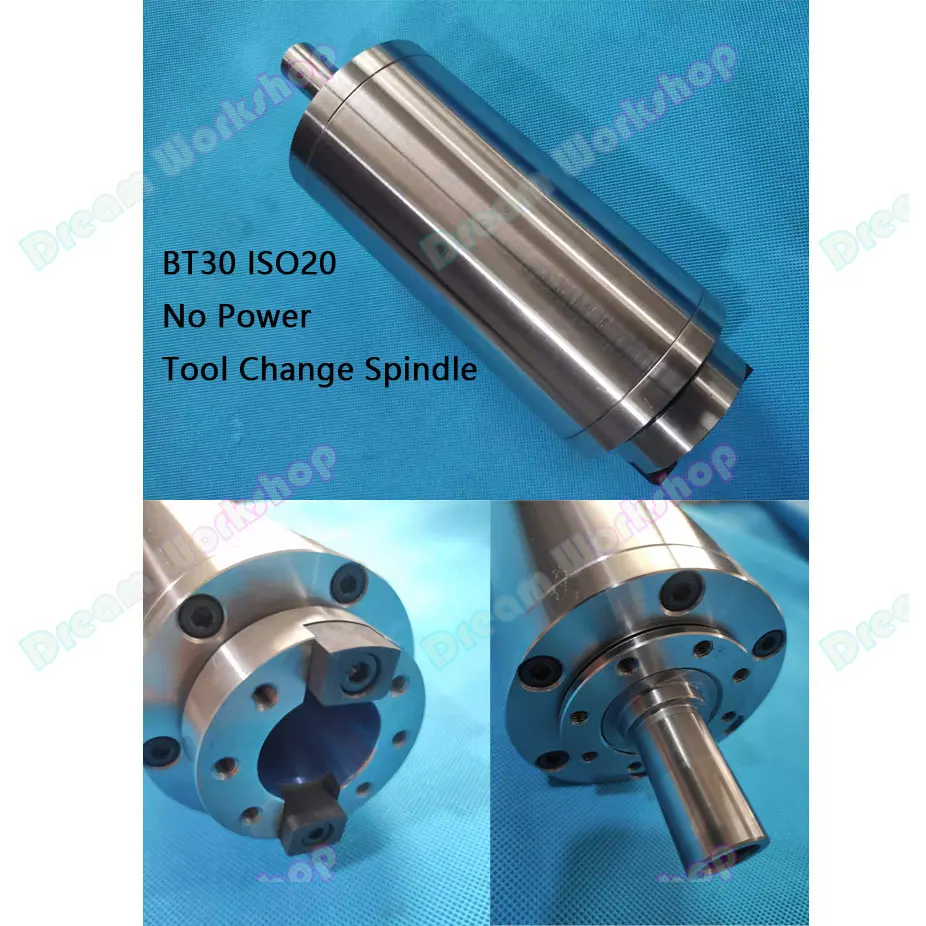 BT30 ISO20 spindle Unpowered manual tool change spindle 80mm 10000 rpm ...