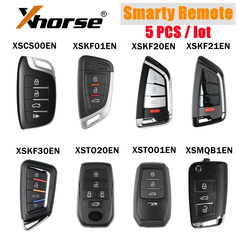 5pcs Xhorse Xs Series Vvdi Universal Smart Remote Xsmqb1en Xscs00en ...