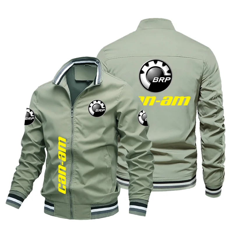 2023-Autumn-Winter-Fashion-Men-s-Jacket-Brp-Can-am-Logo-Printed-Zipper ...