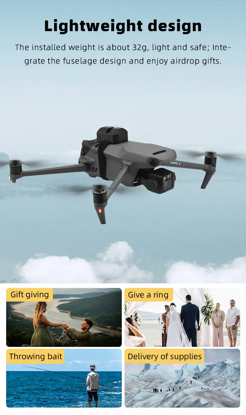 DJI Mini 3 Pro/MINI 1 2/MAVIC PRO 드론 낚시 미끼 결혼 반지 선물용 Airdrop System Li – RCDrone