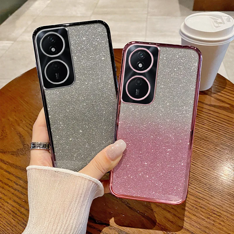 Phone-Back-Case-For-Honor-X7b-Luxury-Glitter-Plating-Soft-Silicone ...