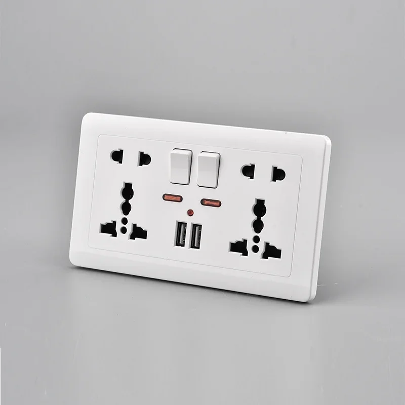 Depoguye-White-USB-Plug-Wall-Sockets-Universal-10-hole-Power-Socket ...
