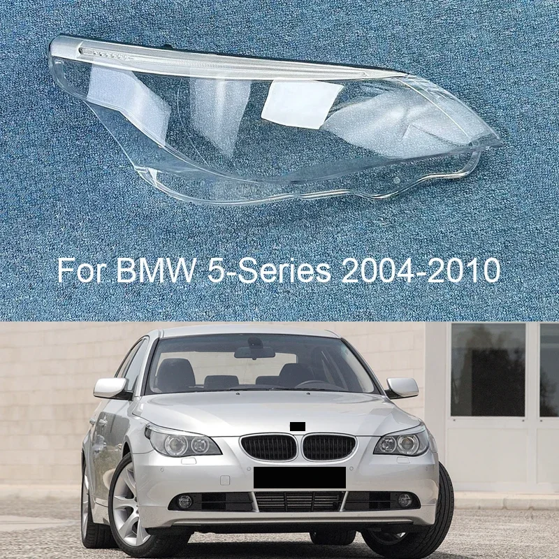Car Headlamp Shade Headlight Clear Lens Shell Cover Fit For BMW E60 E61 ...