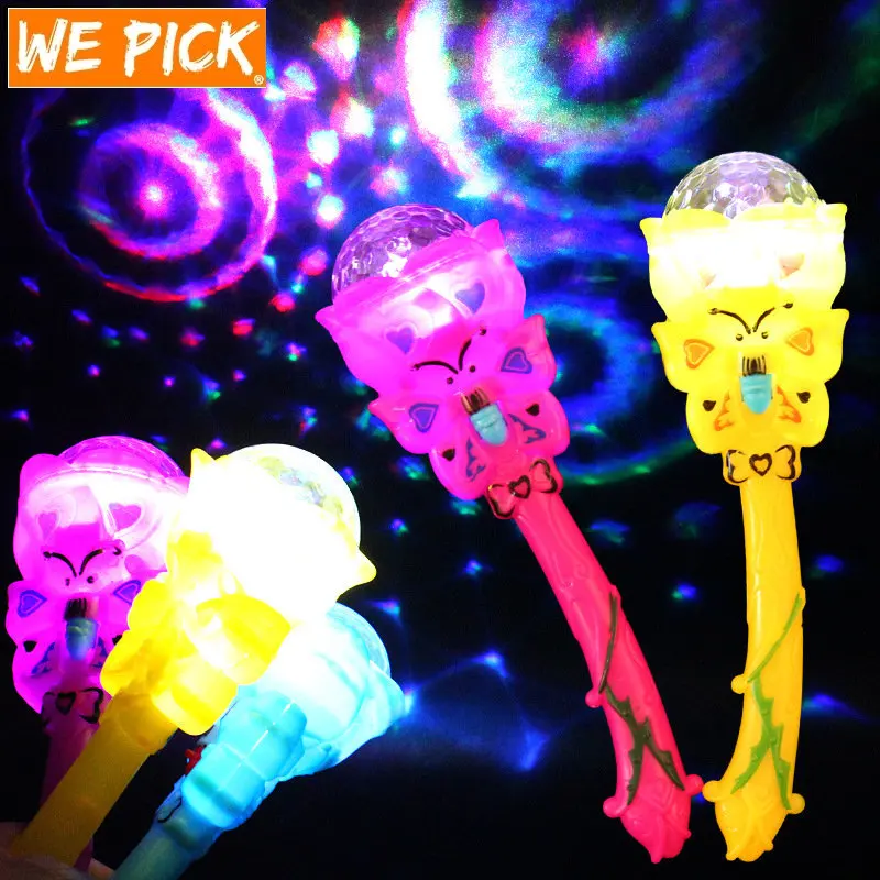 5PCS-SET-Kids-Luminous-Glowing-Stick-Magic-Projection-Wand-Rod-Flashing ...