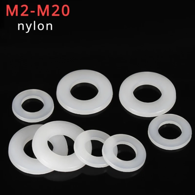 White-Nylon-Flat-Washer-Plastic-Flat-Washer-Waterproof-Seal-M2-M2-5-M3 ...