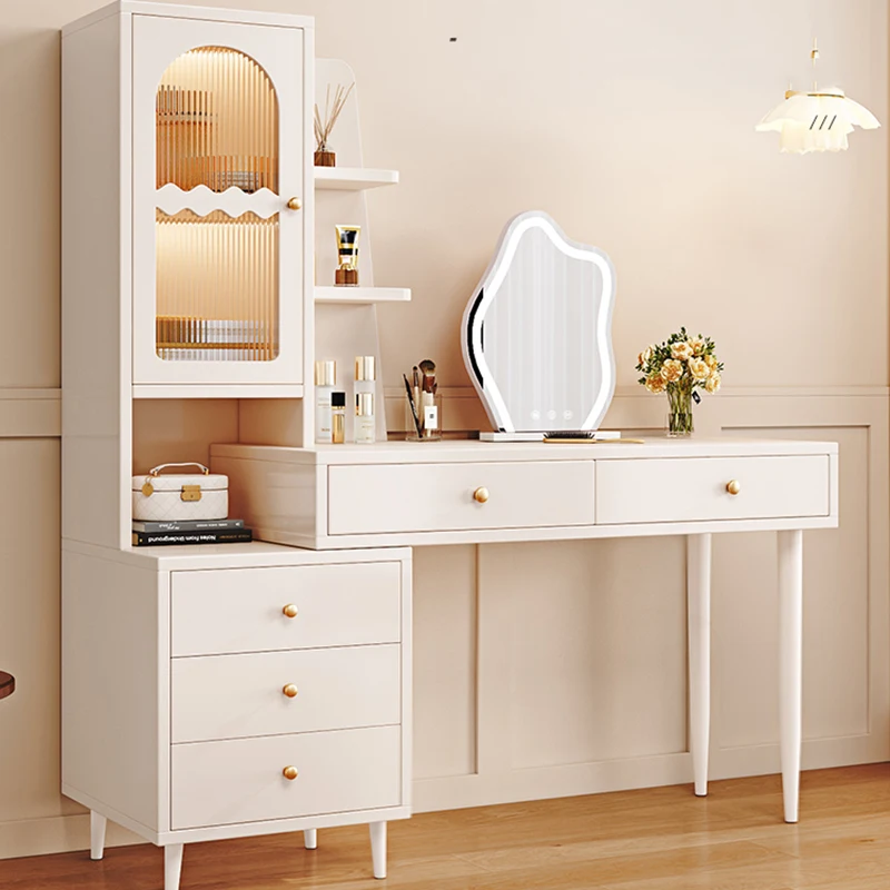 White-Light-Dressing-Table-Mirror-Organizer-Luxury-Bedroom-Dressing ...