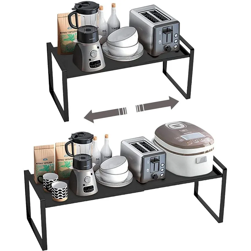 Retractable-Shelf-Stackable-Sliding-Rack-Organizer-Shelfs-Kitchen-Iron ...
