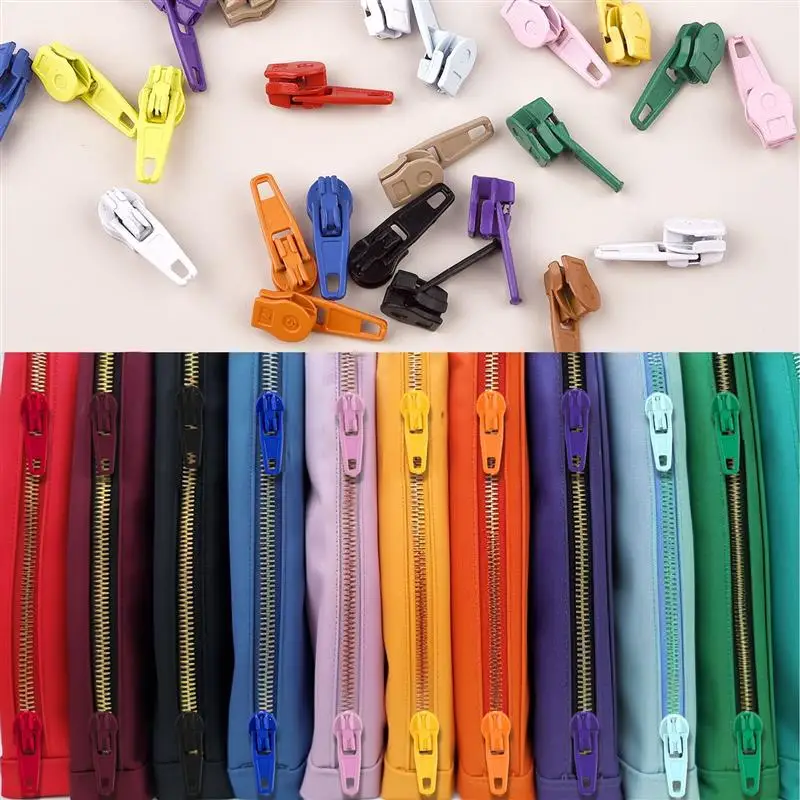 10Pcs-3-Nylon-Coil-Auto-Lock-Zipper-Puller-DIY-Sewing-Tool-Zipper ...