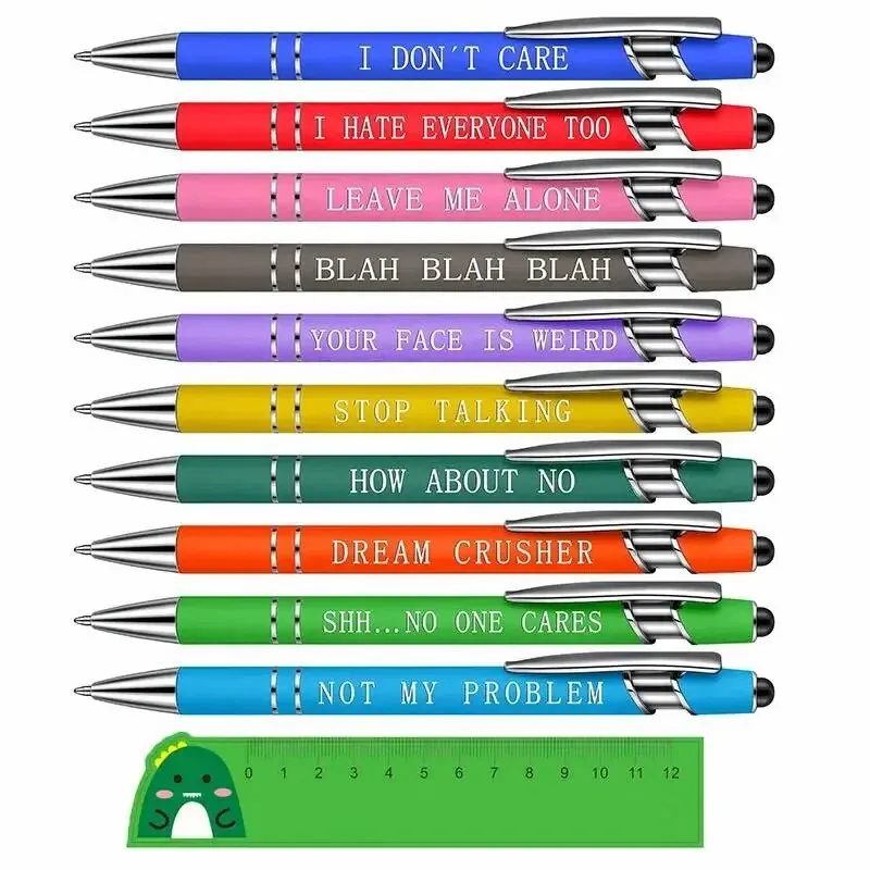 10pcs-Funny-Sarcastic-Ballpoint-Pens-Inspirational-Office-Quotes-Screen ...