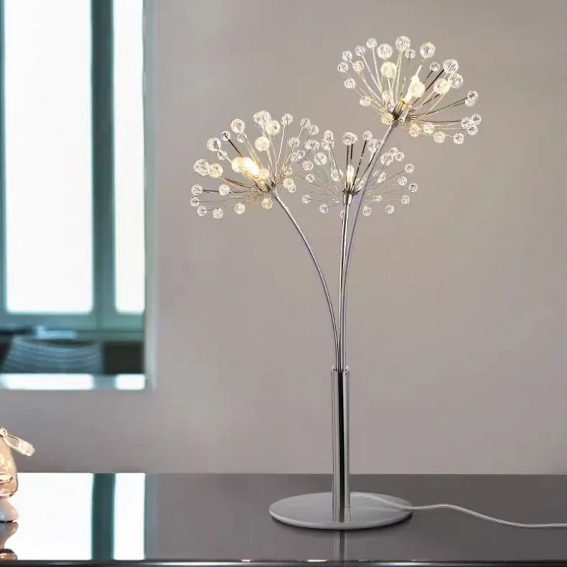 Nordic-Creative-Dandelion-Crystal-Flower-LED-Table-Lamp-Living-Room ...