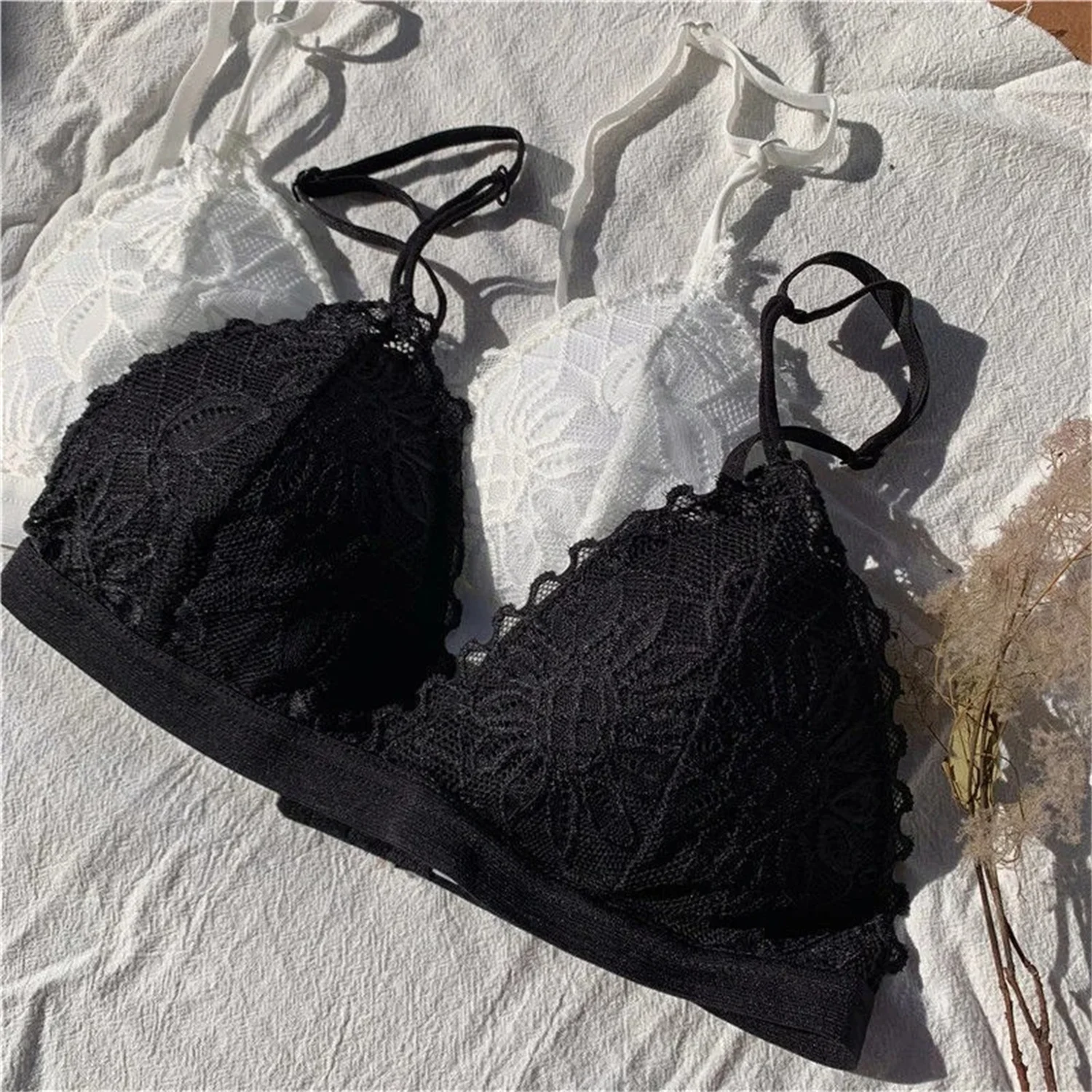 Women-Bras-Lace-Triangle-Up-Lace-Bralette-A-B-C-CUP-No-Steel-Ring ...