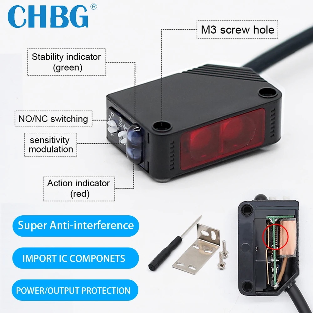 CHBG-Interruptor-do-Sensor-de-Proximidade-Fotoel-trico-Detec-o-Difusa ...