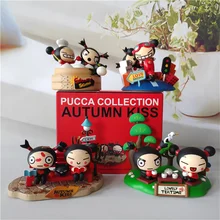 1/4pcs Pucca and Garu Action Figure Chinese Doll Miniatures Desktop Car ...