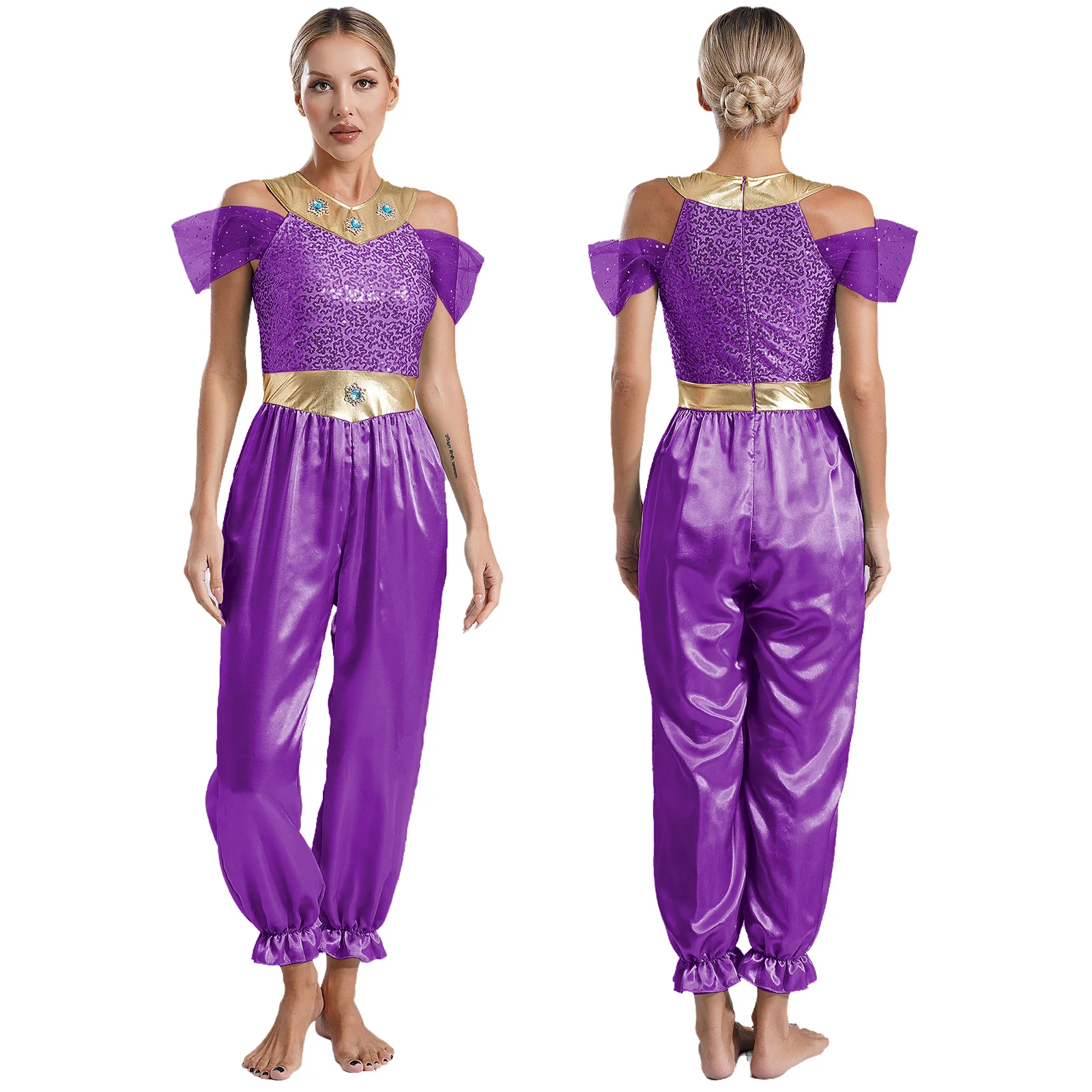 Disfraz de princesa árabe de Halloween para mujer, mono con hombros ...