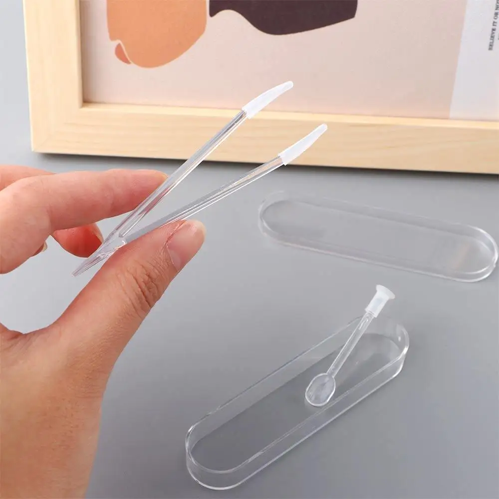 Hot large long tweezers contact lens clip suction stick set independent ...