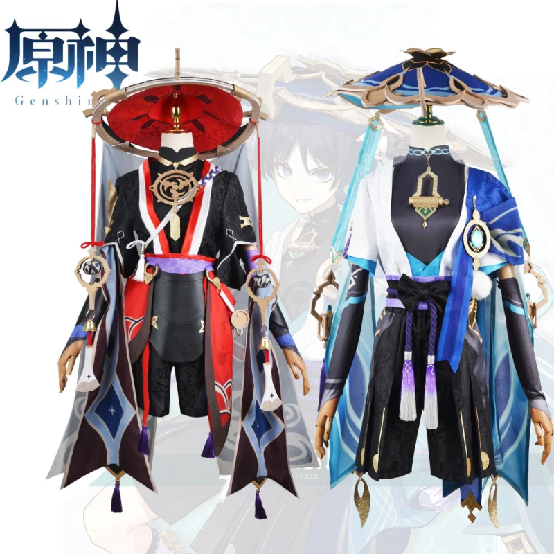 Anime Game Genshin Impact Scaramouche Cosplay Costume Hat Shoes Wig ...