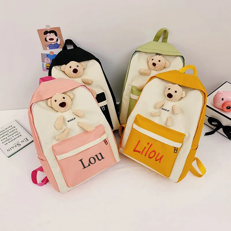 Personalized-Embroidered-Name-New-Little-Bear-Backpack-Backpack-High ...