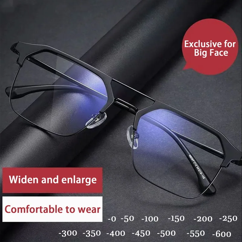 Luxury-Brand-Double-Beam-Frame-Myopia-Glasses-Women-Men-Anti-blue-Light ...