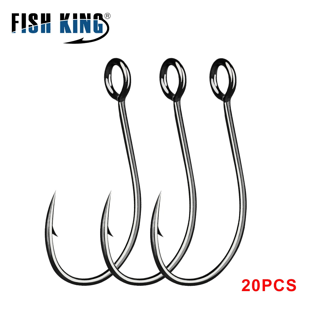 FISH-KING-20PCS-lot-Fishing-Hook-High-Carbon-Steel-Fish-Hook-with-barbs ...